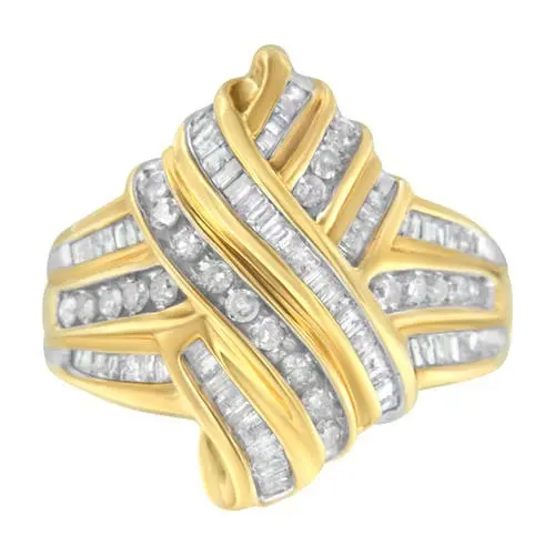 HAUS OF BRILLIANCE 10k Gold 1.0 Cttw Diamond Bypass Ring - Yellow