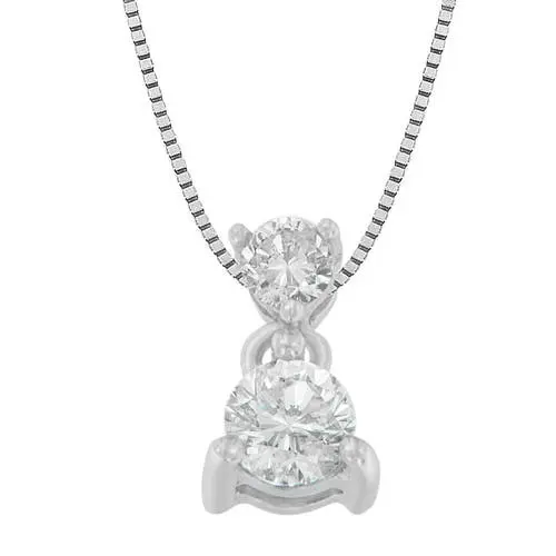 HAUS OF BRILLIANCE 14k Gold 1/2ctw Diamond Pendant Necklace - White