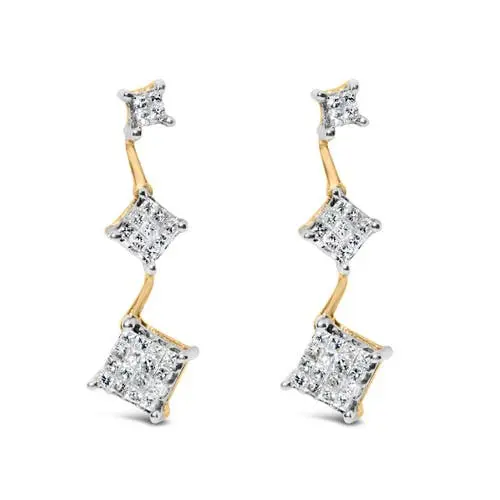 HAUS OF BRILLIANCE 14k Gold 1.00 Total Carat Weight Diamond Dangle Earrings - Yellow