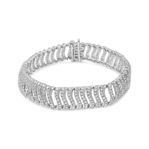 HAUS OF BRILLIANCE 5.00cttw Round-cut Diamond "s" Link Bracelet - White