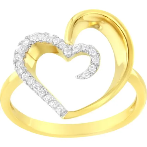 HAUS OF BRILLIANCE 14kt Gold 1/10 Ctw. Diamond Heart Ring - Yellow