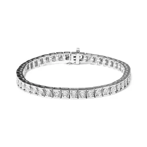 HAUS OF BRILLIANCE Sterling Silver 1/4 Cttw Diamond Tennis Bracelet - White