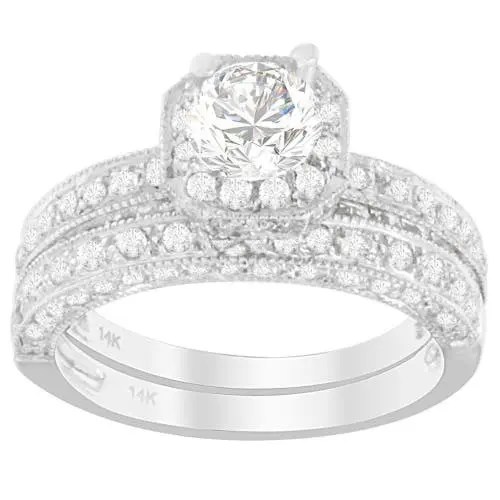 HAUS OF BRILLIANCE 14k Gold 1.10 Cttw Round Cut Diamond Ring - White
