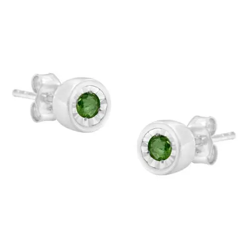 HAUS OF BRILLIANCE Silver 0.15 Ct. Diamond Stud Earrings - White