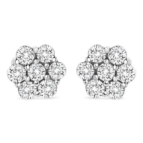 HAUS OF BRILLIANCE 14k Gold 0.50 Ct. Diamond Floral Stud Earrings - White