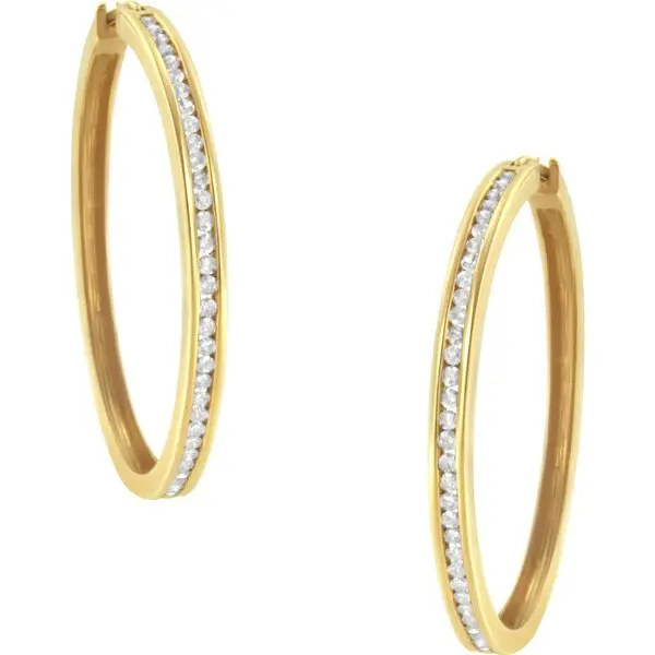 HAUS OF BRILLIANCE 14k Gold 1.0 Cttw Diamond Circle Hoop Earrings - Yellow
