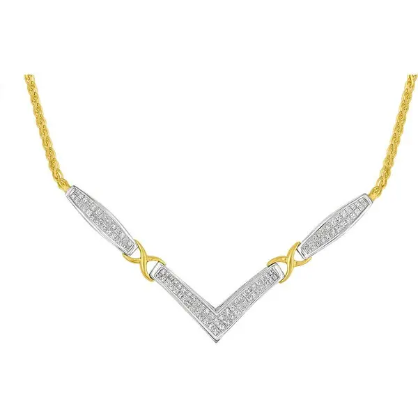 HAUS OF BRILLIANCE 14k Gold 2.0 Ctw Diamond Flared And X-station Franco Chain Necklace - Yellow