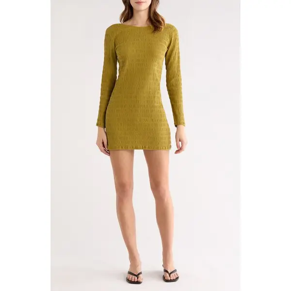 BILLABONG Dream Life Long Sleeve Pucker Knit Minidress