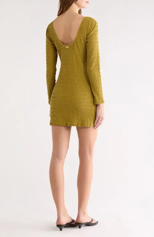 BILLABONG Dream Life Long Sleeve Pucker Knit Minidress