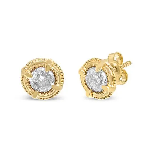 HAUS OF BRILLIANCE 14k Gold Plated Silver 1-1/2 Ct Diamond Stud Earrings - Yellow