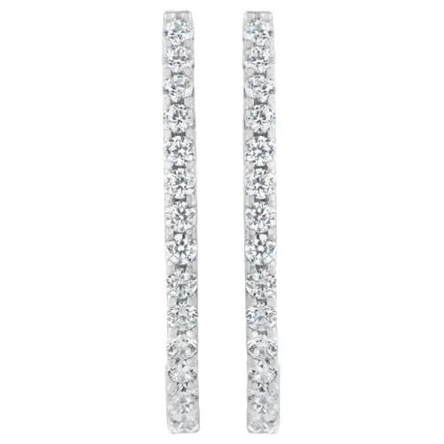 HAUS OF BRILLIANCE 14k Gold 2.0 Cttw Diamond Oblong Hinged Hoop Earrings - White