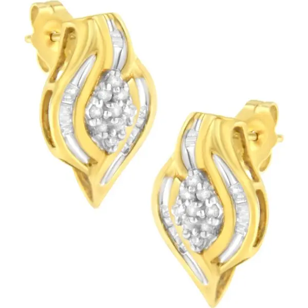 HAUS OF BRILLIANCE 10k Gold 1/3 Ct Diamond Stud Earrings - Yellow