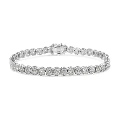 HAUS OF BRILLIANCE 2.0cttw Diamond .925 Sterling Silver Link Bracelet - White