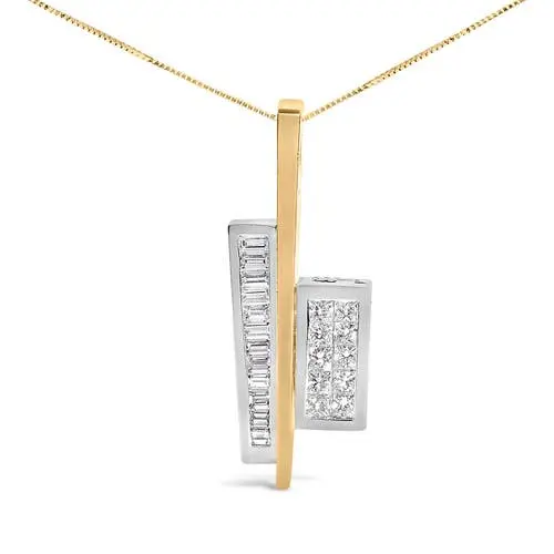 HAUS OF BRILLIANCE 18k Gold 1 7/8 Cttw Diamond Key Pendant Necklace - Yellow