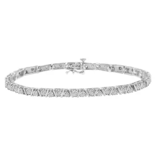 HAUS OF BRILLIANCE 1.0 Cttw Miracle-set Diamond Tennis Bracelet - White