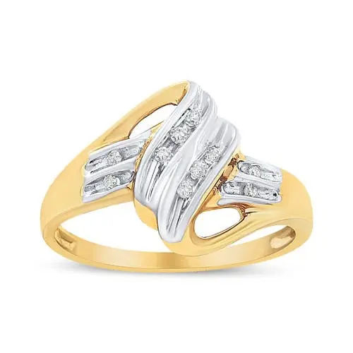 HAUS OF BRILLIANCE 10k Gold Diamond Bypass Ring - Yellow