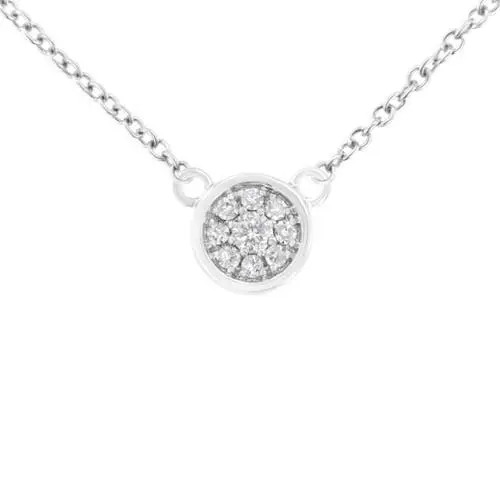 HAUS OF BRILLIANCE 10k Gold 1/4 Cttw Diamond Flower Pendant Necklace - White