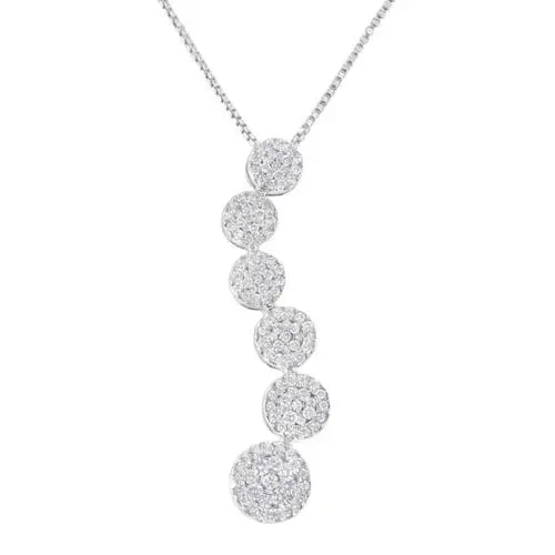HAUS OF BRILLIANCE 14k Gold 1.00 Cttw Diamond Journey Pendant Necklace - White