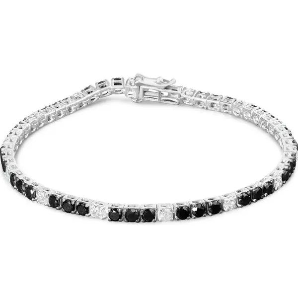 HAUS OF BRILLIANCE Silver Diamond Tennis Bracelet 6.0 Cttw - White