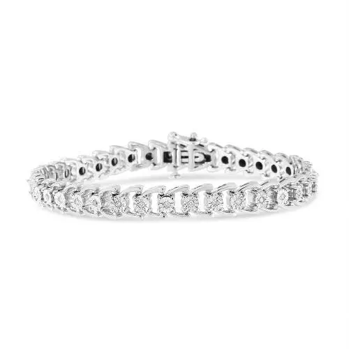 HAUS OF BRILLIANCE 1/4cttw Diamond And .925 Sterling Silver Bracelet - White