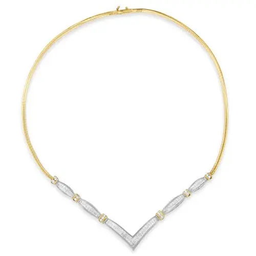HAUS OF BRILLIANCE 14k Gold 3.00 Cttw Diamond "v" Shape Necklace - Yellowwhite