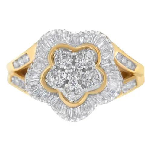 HAUS OF BRILLIANCE 10kt Gold 1.00 Cttw Diamond Ballerina Ring - Yellow