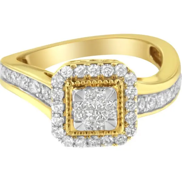 HAUS OF BRILLIANCE 10kt Gold 5/8 Cttw Diamond Cocktail Ring - Yellow