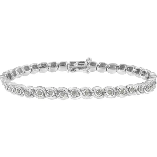 HAUS OF BRILLIANCE Silver 1 Cttw Miracle Set Diamond Bracelet - White