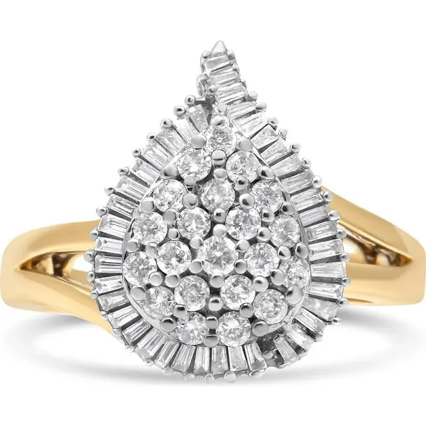 HAUS OF BRILLIANCE 14k Diamond Ballerina Cocktail Ring - Yellow