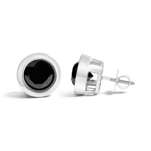 HAUS OF BRILLIANCE 9.5 Cttw Black Diamond Stud Earrings