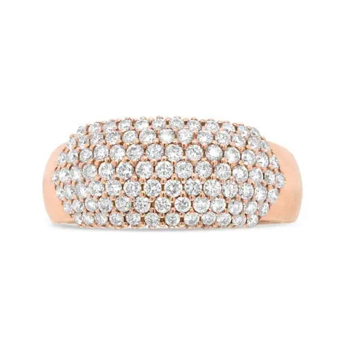 HAUS OF BRILLIANCE 18k Rose Gold 1.00 Cttw Diamond Multi Row Dome Band Ring - Pink