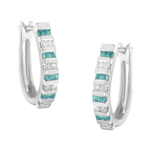 HAUS OF BRILLIANCE 10k Gold 0.50 Ct Diamond Hoop Earrings - White