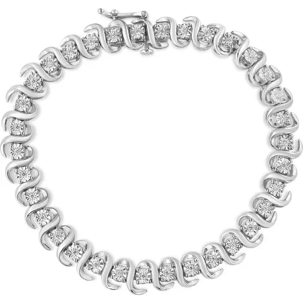 HAUS OF BRILLIANCE 925 Sterling Silver 1/3 Cttw Diamond Tennis Bracelet - White