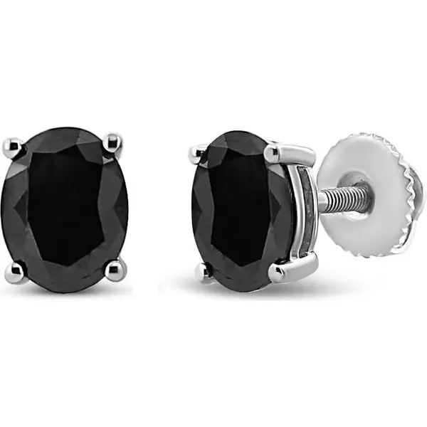 HAUS OF BRILLIANCE 4.0 Cttw Black Diamond Stud Earrings - White