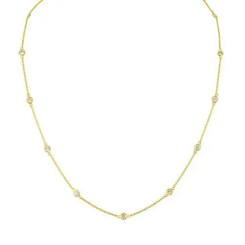 HAUS OF BRILLIANCE 14k Gold 1.0 Cttw Diamond Station Necklace - Yellow
