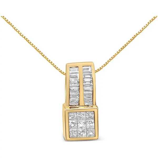 HAUS OF BRILLIANCE 14k Gold 1 1/4 Cttw Diamond Pendant Necklace - Yellow