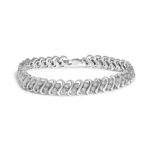 HAUS OF BRILLIANCE 1/2 Cttw Diamond Double Row S-link Bracelet - White
