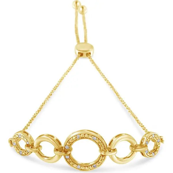 HAUS OF BRILLIANCE 10k Gold Over Silver Diamond Accent Bolo Bracelet - Yellow