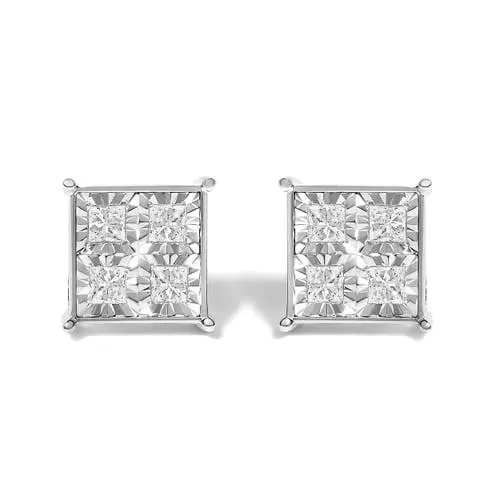 HAUS OF BRILLIANCE 10k Gold 0.78 Cttw Diamond Stud Earrings - White