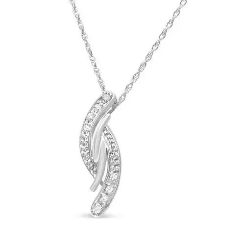 HAUS OF BRILLIANCE Silver Diamond Accent Bypass Pendant Necklace - White