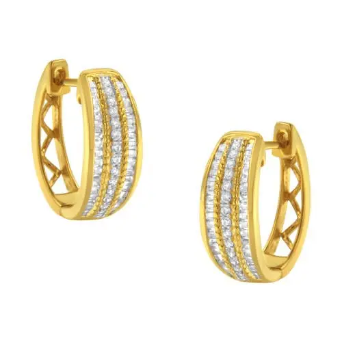 HAUS OF BRILLIANCE 10k Gold 0.75 Ct Diamond Hoop Earrings - Yellow