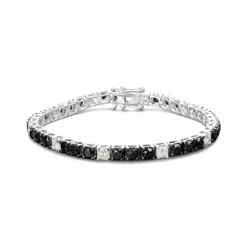HAUS OF BRILLIANCE 12.0cttw Black And Diamond Tennis Bracelet - White