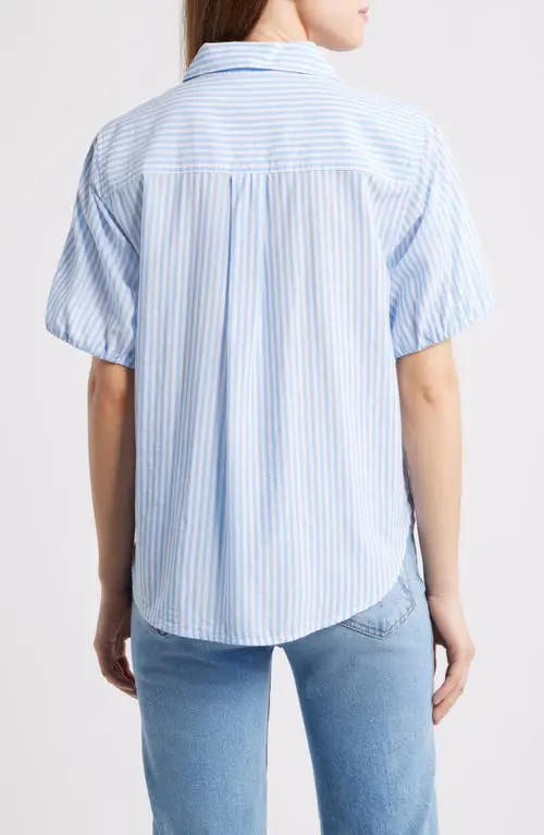 BEACHLUNCHLOUNGE Corey Stripe Short Sleeve Shirt - Blue Wave