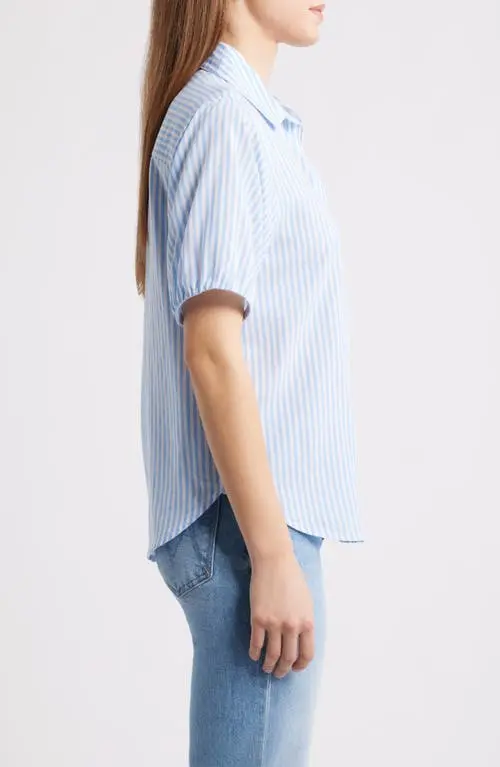 BEACHLUNCHLOUNGE Corey Stripe Short Sleeve Shirt - Blue Wave