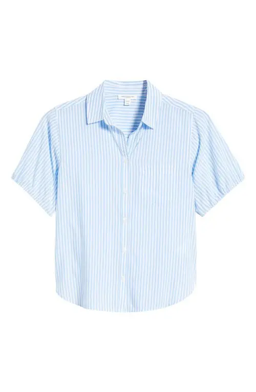 BEACHLUNCHLOUNGE Corey Stripe Short Sleeve Shirt - Blue Wave