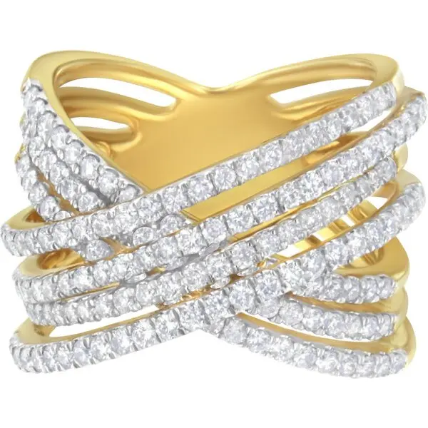 HAUS OF BRILLIANCE 10kt Gold 1 5/8 Cttw Diamond Bypass Ring - Yellow