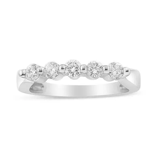 HAUS OF BRILLIANCE 14k Gold 1/2 Cttw Round-cut 5-stone Diamond Ring - White