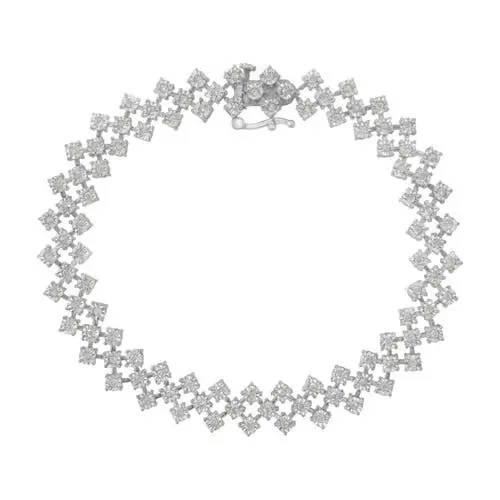 HAUS OF BRILLIANCE 1.0 Cttw Miracle-set Round Diamond Link Bracelet - White