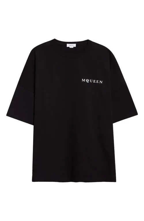 Alexander McQueen Oversize Logo Graphic T-shirt - Black/white