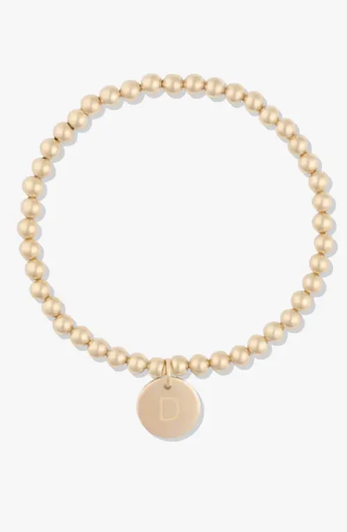 CUFFED BY NANO Classic Initial Coin 14k Gold Filled Bead Bracelet - Gold D
